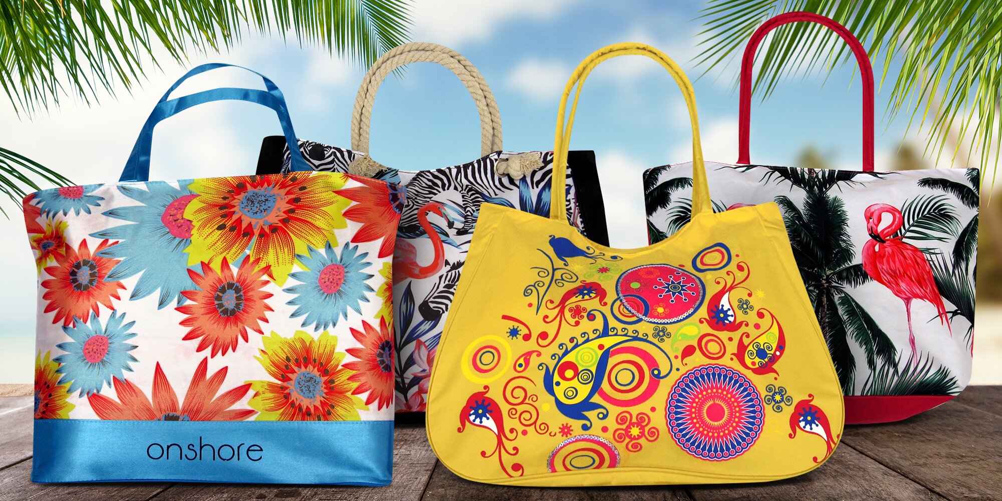 Krásné plážové tašky s letními vzory | Slevomat.cz